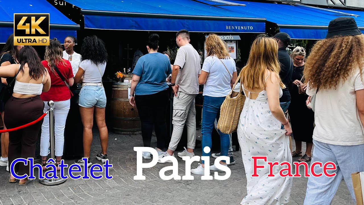 Paris France🇨🇵, walking tour in the Châtelet district, [4K UHD] 60 fps ...