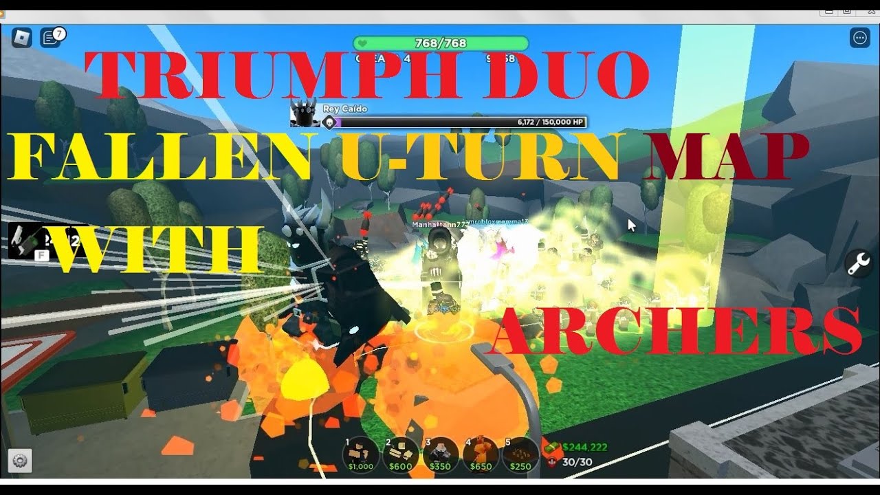 TRIUMPH DUO FALLEN U-TURN MAP WITH ARCHERS. TOWER DEFENSE SIMULATOR ...