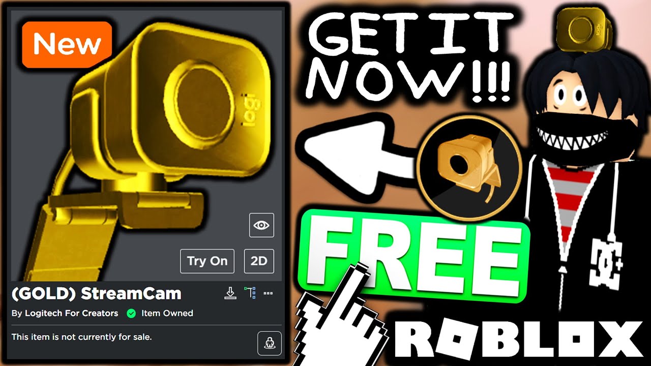 FREE ACCESSORY! HOW TO GET (GOLD) Logitech StreamCam! (Roblox Logitech ...