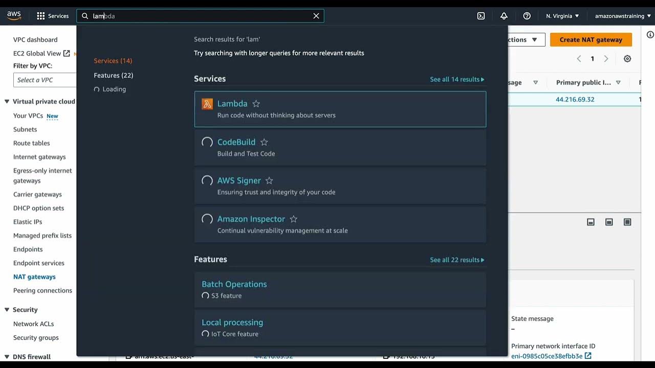 AWS Lambda Static Public IP Address #aws #vpc #greynoise #api #lambda #coding - YouTube