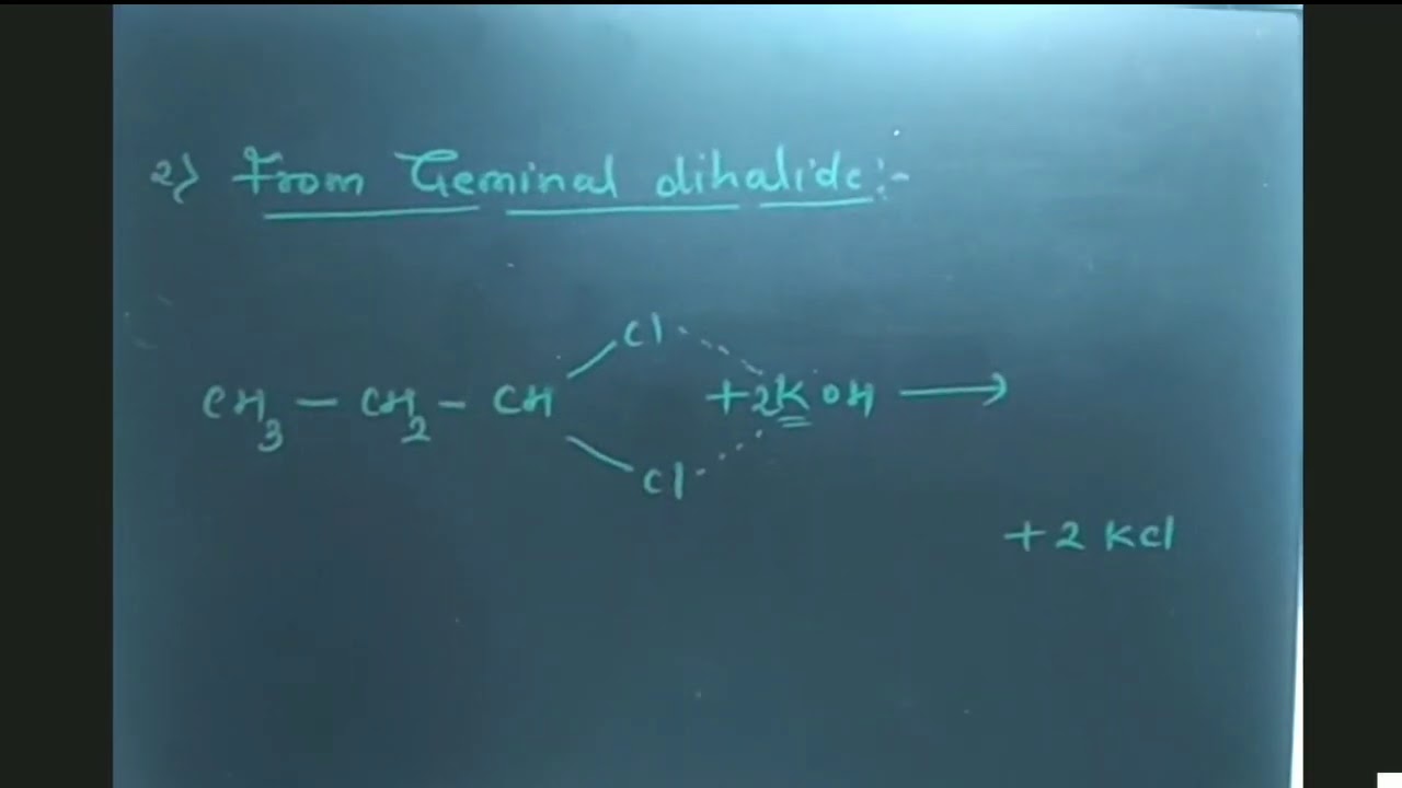 Formation of Aldehyde from Geminal Dihalide - YouTube