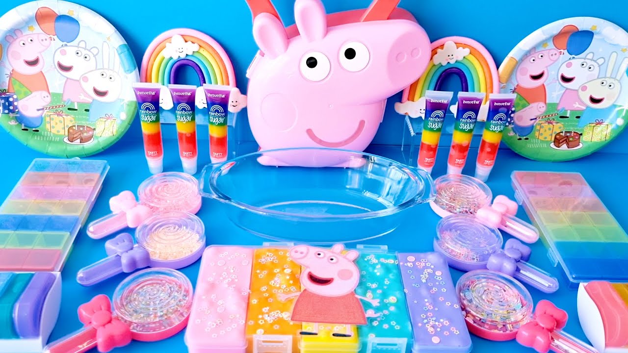 Peppa Pig Slime!!! Mixing Random Things Into Slime!!! - YouTube