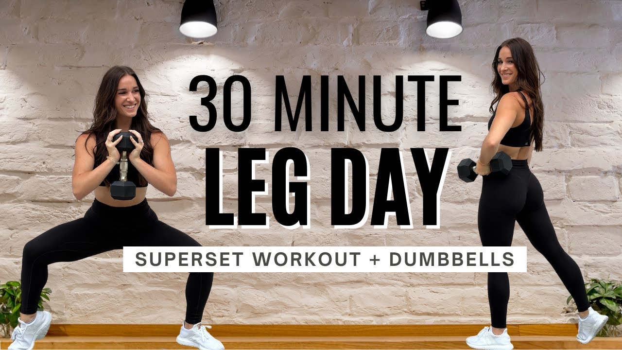 30 MINUTE Killer Lower Body Workout With Dumbbells // leg day at home ...
