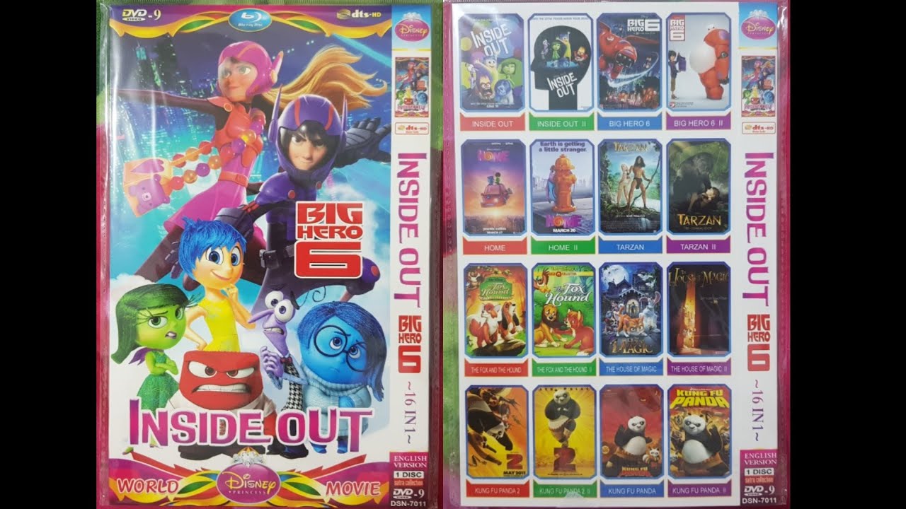 Inside Out Big Hero 6 (World Disney Princess Movie) DVD Menu 2020 - YouTube