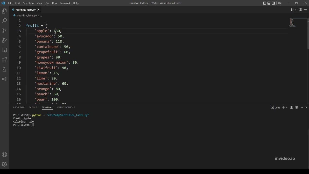 Nutrition Facts -Problem Set 2 (CS50's Introduction to Programming with Python) - YouTube