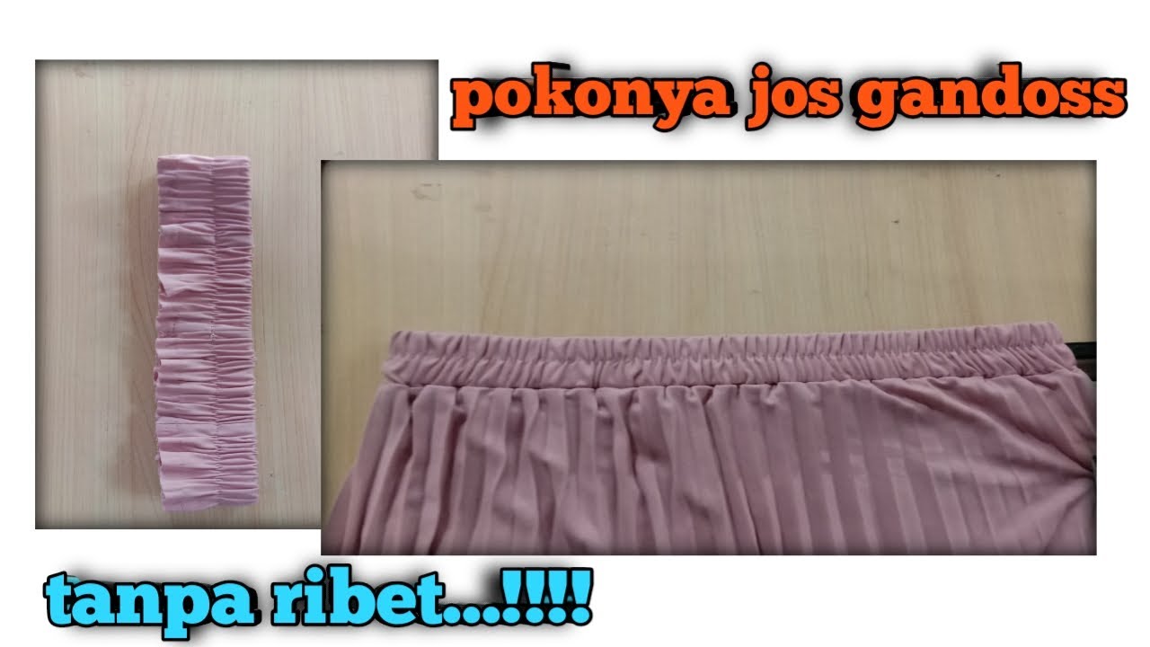 cara jahit ban karet rok - YouTube