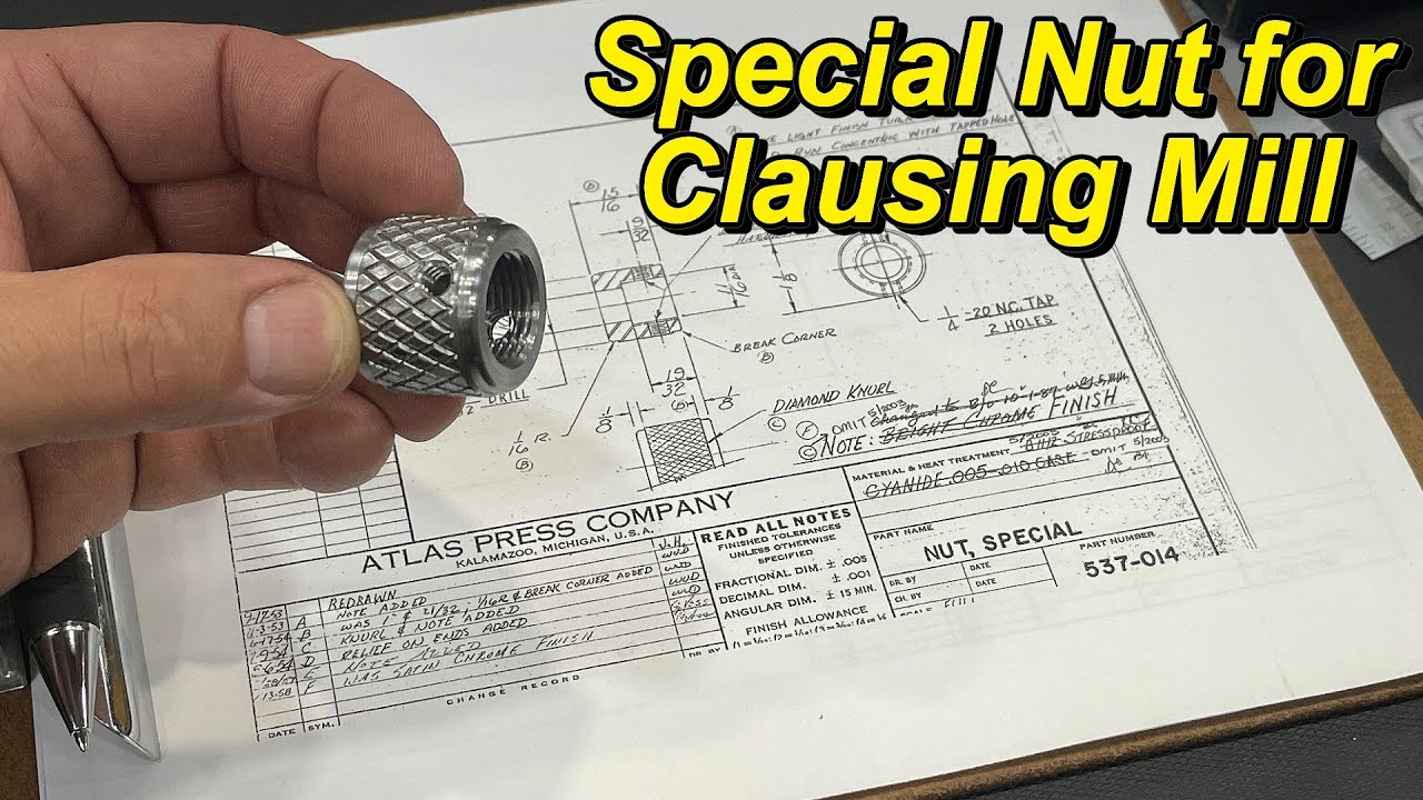 SNS 376: Special Nut for Clausing Mill Drawbar - YouTube