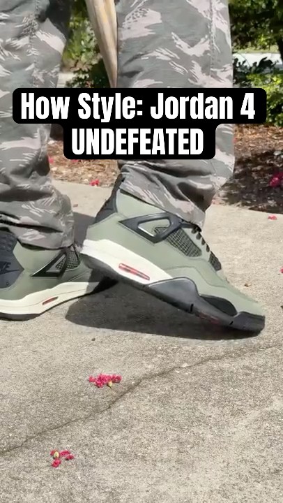 How To Style Nike Air Jordan 4 “Undefeated” Sneakers On Feet W/ Outfits ...