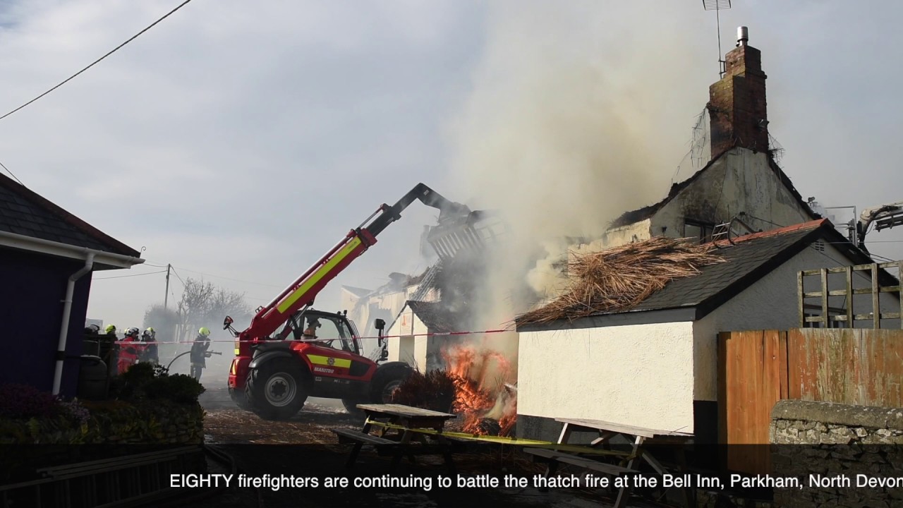 Ancient Pub Burns Down Parkham, North Devon, UK - YouTube