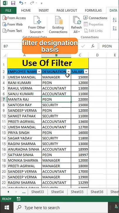 Use Of Filter In Excel Shorts Excel Exceltips Exceltutorial Exceltrick Msexcel Filter