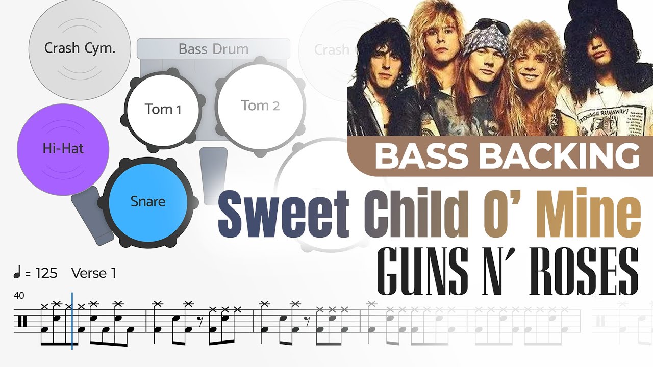 Guns N' Roses - Sweet Child O' Mine | Bass Backing Track w/ Tabs ...
