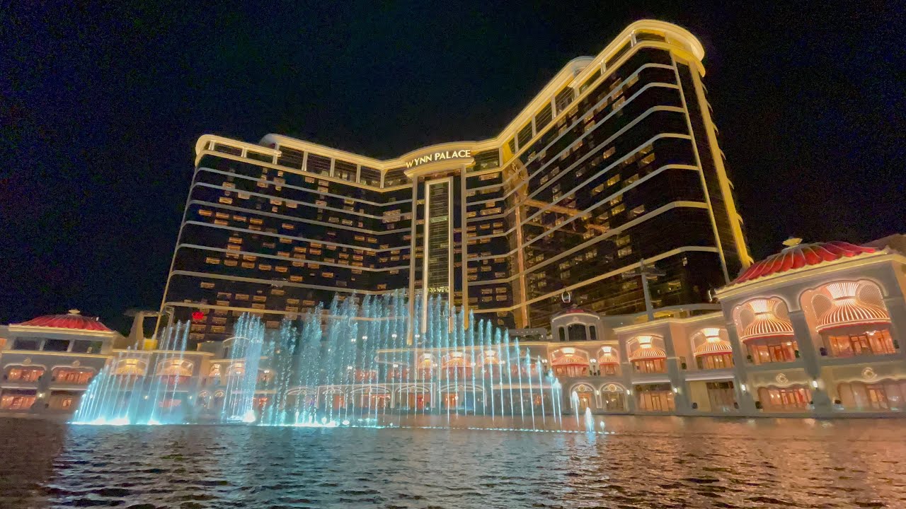 🇲🇴 Dancing Fountain at the Wynn Palace Macao Night Walking Tour [4K ...