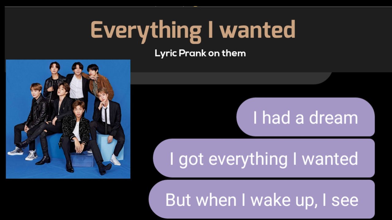 BTS TEXTS - Lyrics prank on them with "Everything I Wanted"_|| BTS FF ...
