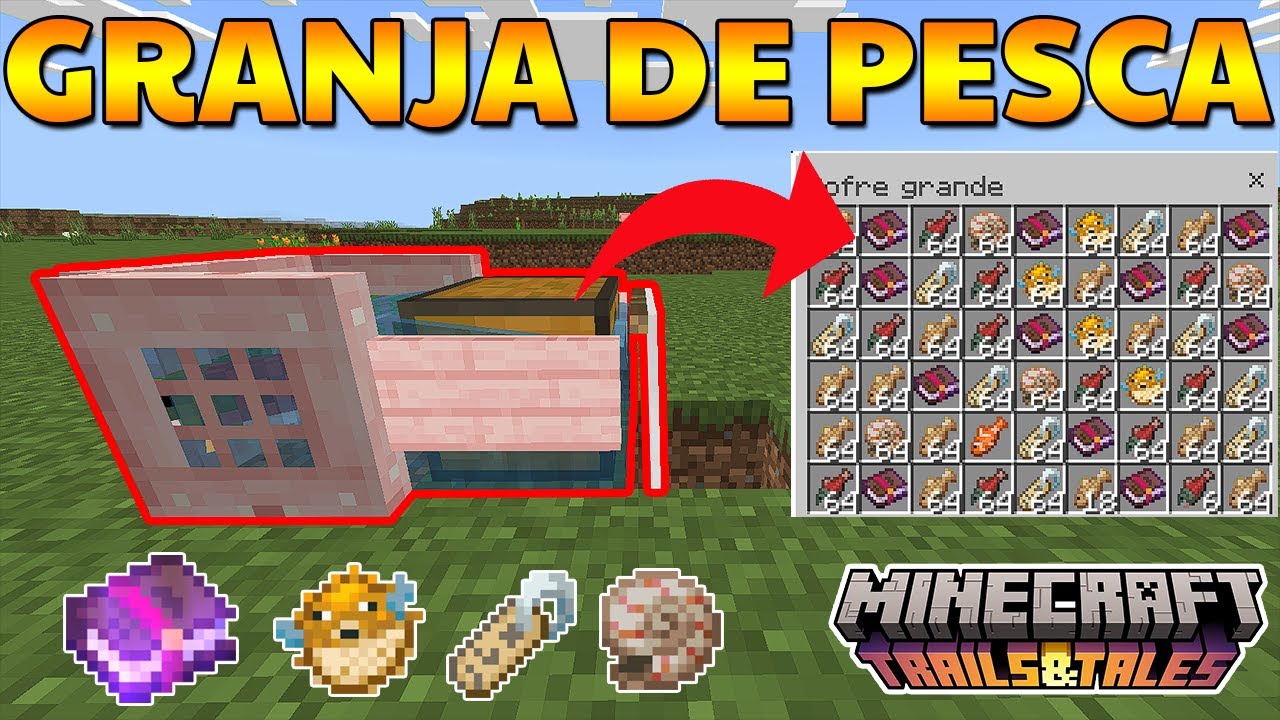 COMO HACER una granja de PESCA FACIL y AFK | MINECRAFT BEDROCK 1.20 - YouTube