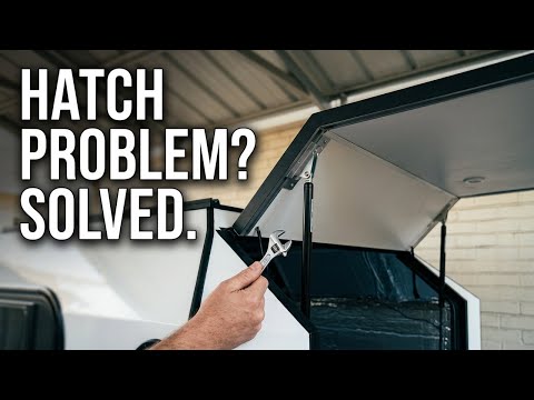 DIY Overland camper trailer build: cabin part 25 - Hatch Struts (picking, installing, adjusting)