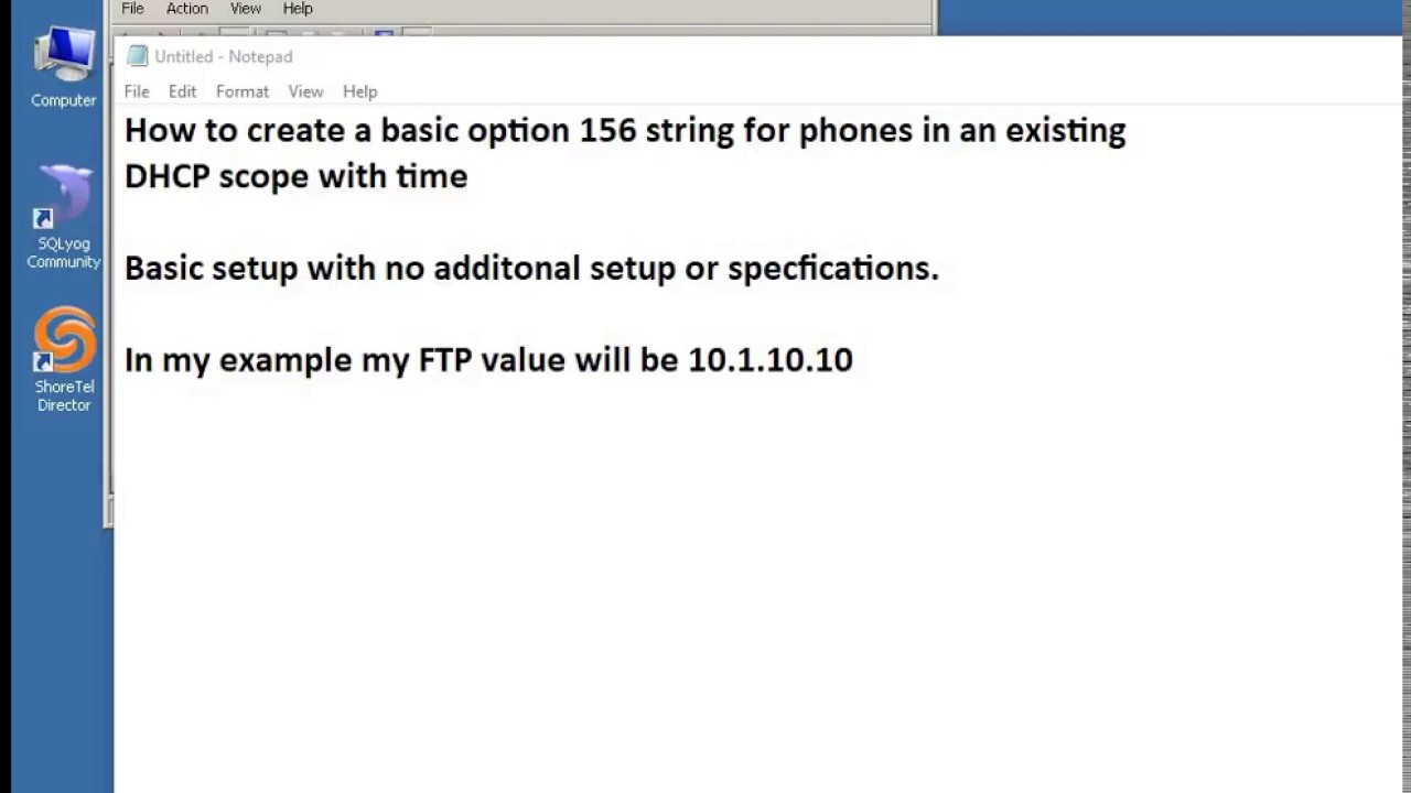 How To Create Option 156 On A Windows 2008R2 Server For Shoretel Phones ...