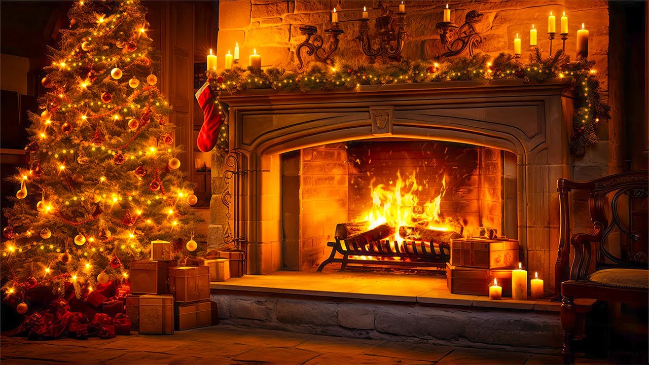 12 Hours Of Christmas Fireplace Traditional & Classic 🎄 Christmas ...
