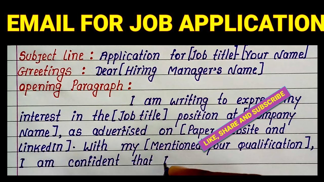 Best Email for Job Application in English | Simple Email for Job ...