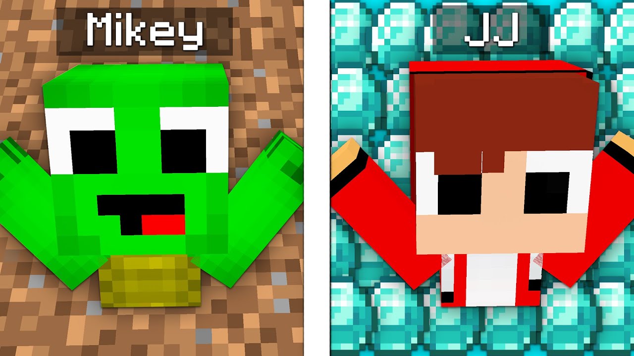 How Mikey and JJ Survive in Different Conditions in Minecraft - Maizen ...