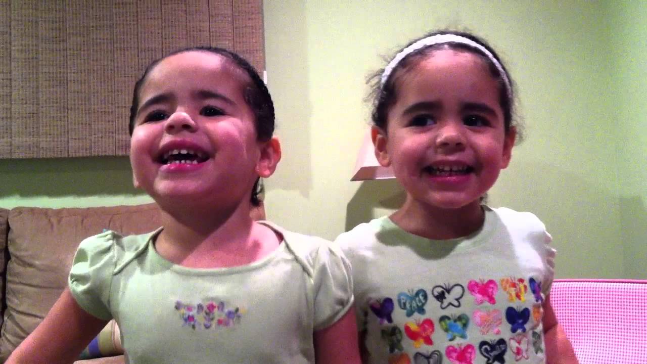 My twin girls singing - YouTube