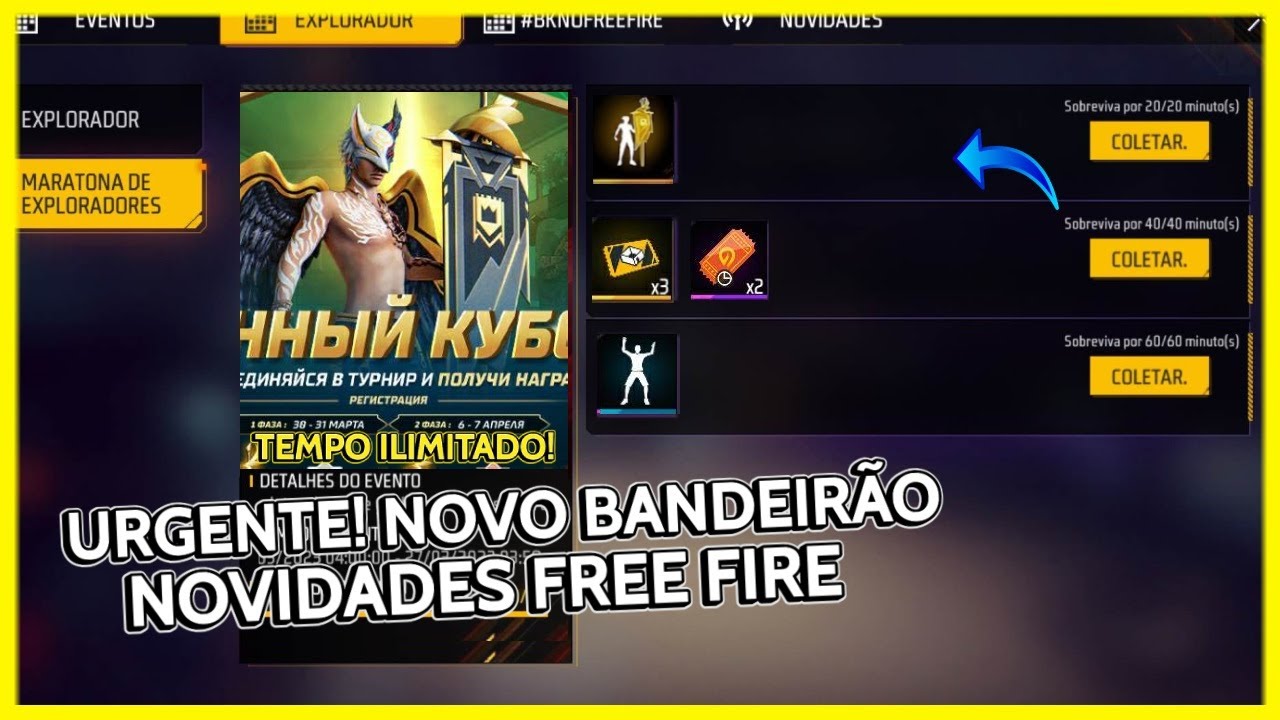 CORRE! COMO PEGAR O NOVO BANDEIRÃO 2.0 NO FREE FIRE GRÁTIS GUERRA DE ...