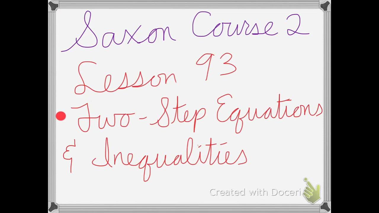 Saxon Course 2 Lesson 93 - YouTube