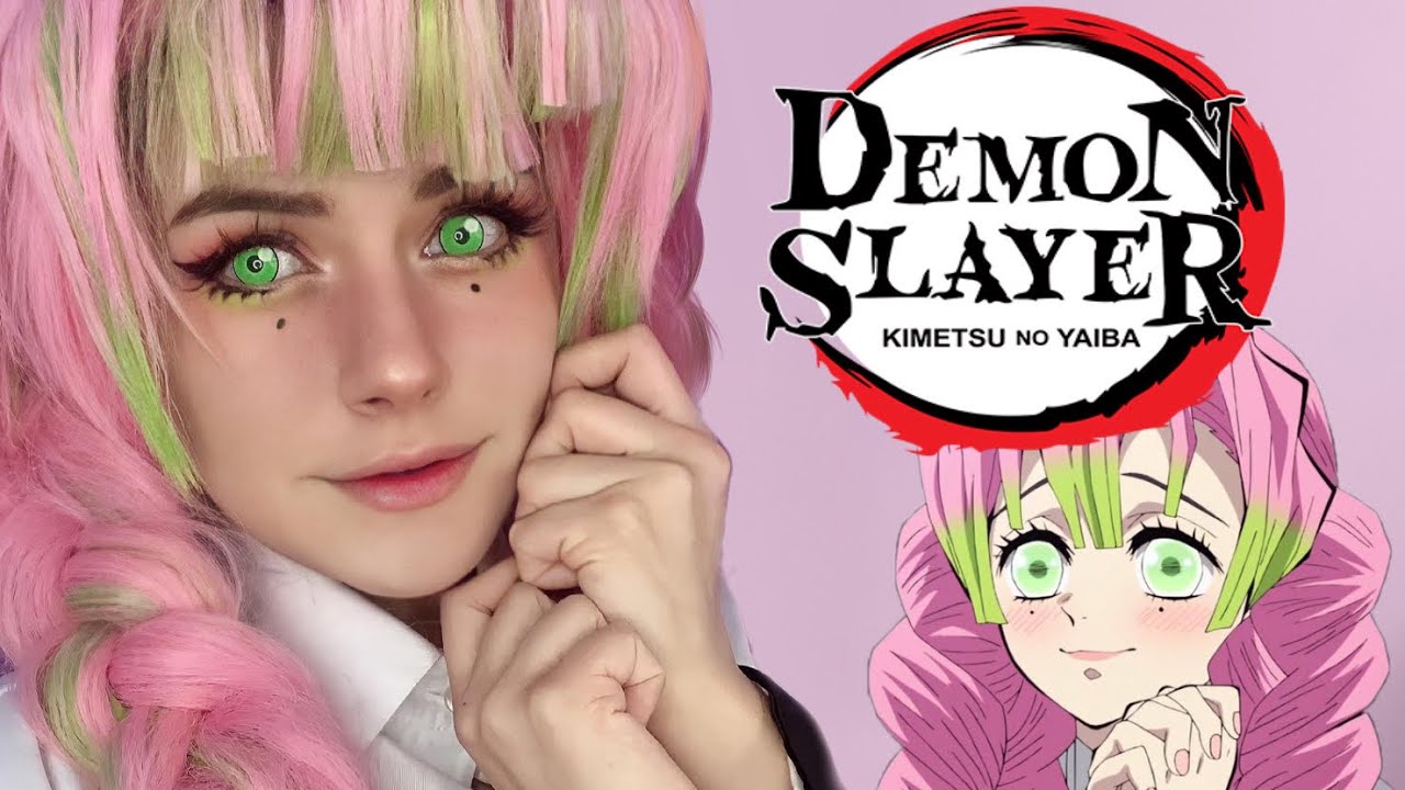 Mitsuri Kanroji Cosplay Makeup - YouTube