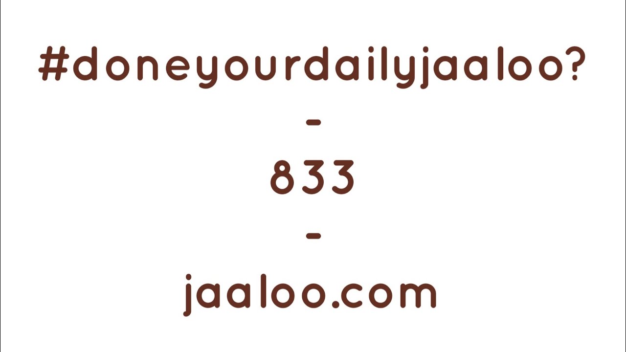 #doneyourdailyjaaloo? 833 jaaloo.com @JaalooPuzzles # ...