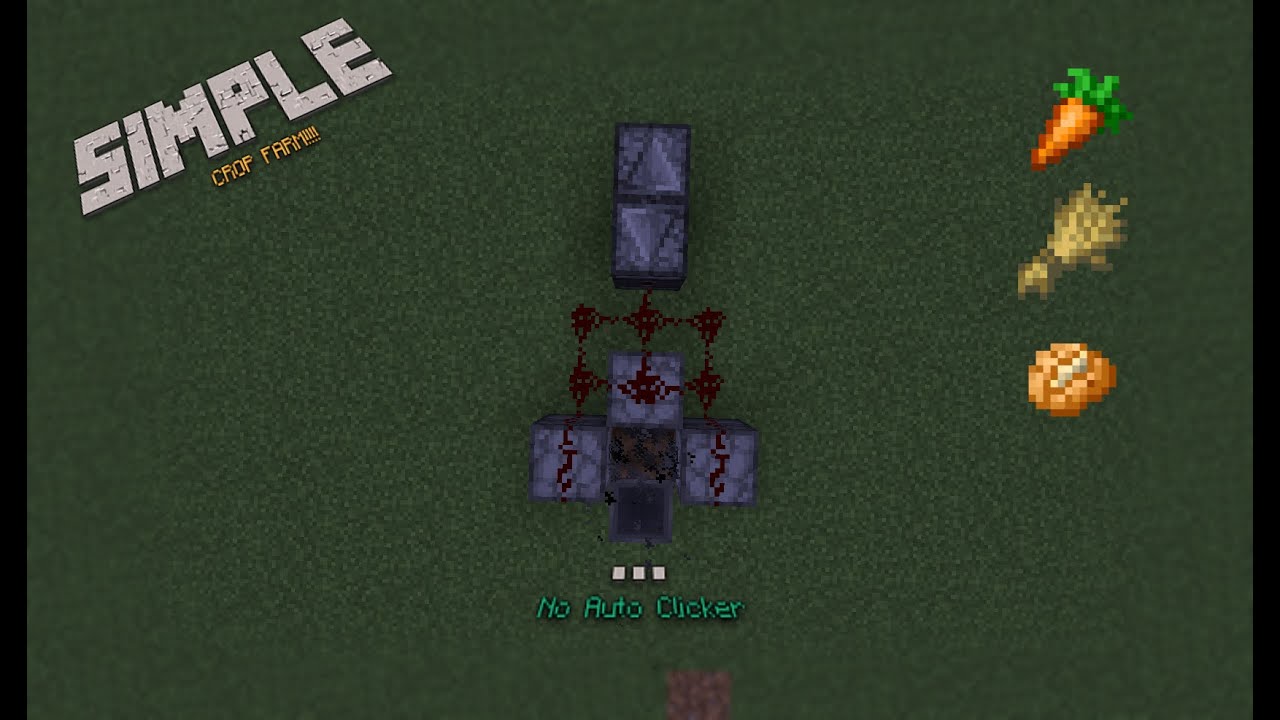 simple MINECRAFT crop farm java or bedrock - YouTube