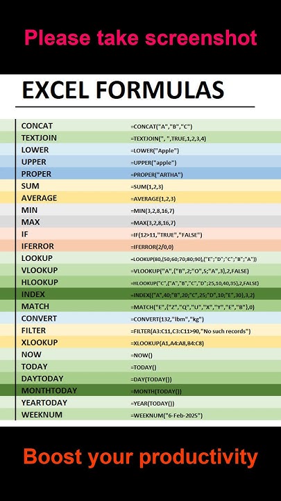 Excel Formulas Boost Your Productivity Fast Exceltutorial Exceltips Exceltricks Excel