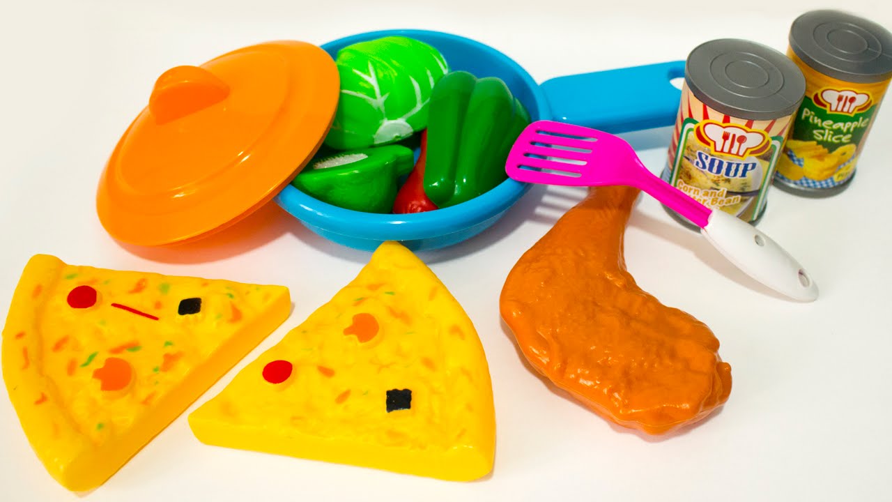 Cooking Playset - Toy cutting fruit velcro - Pizza, Сhicken, Ice Cream ...
