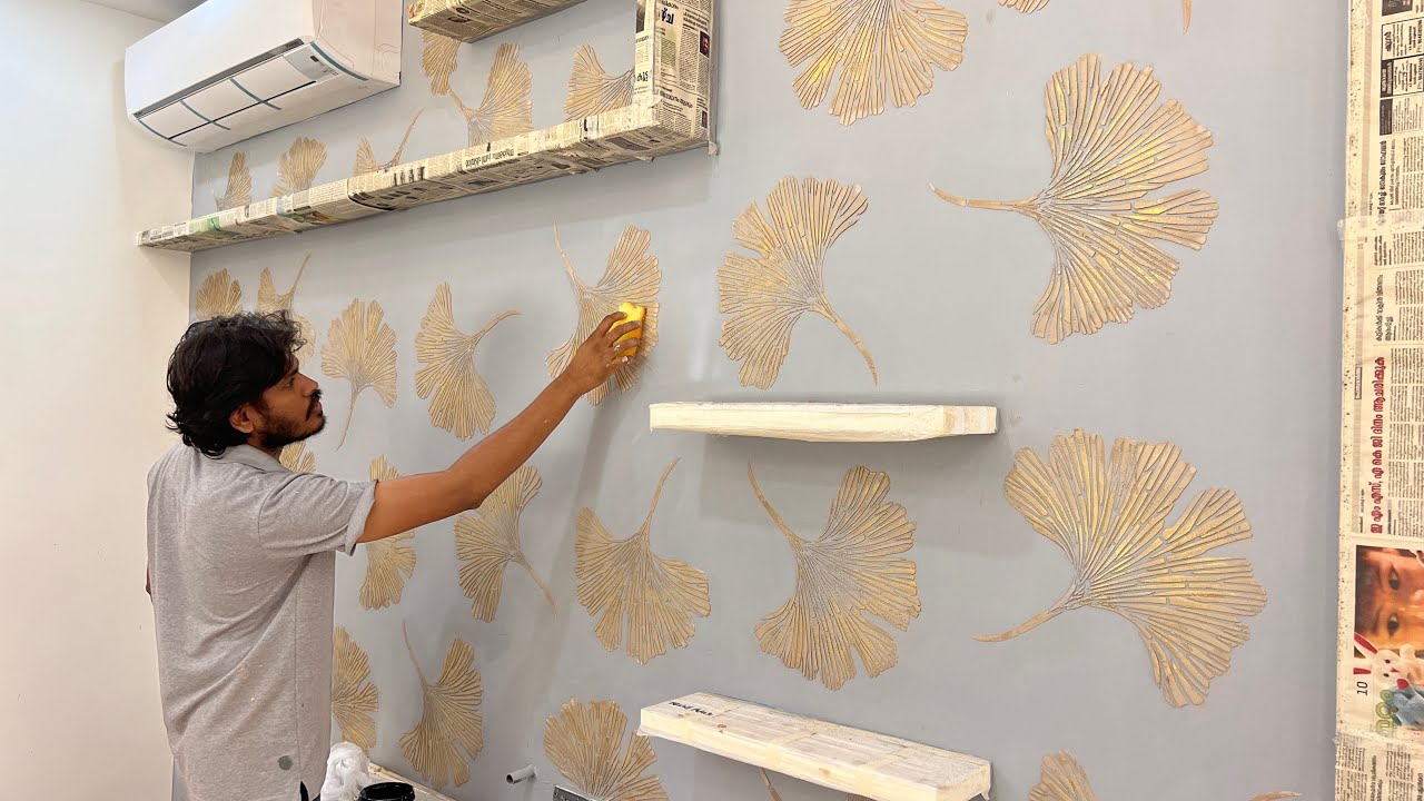 Simple making budget friendly wall paintings texture designing on ...