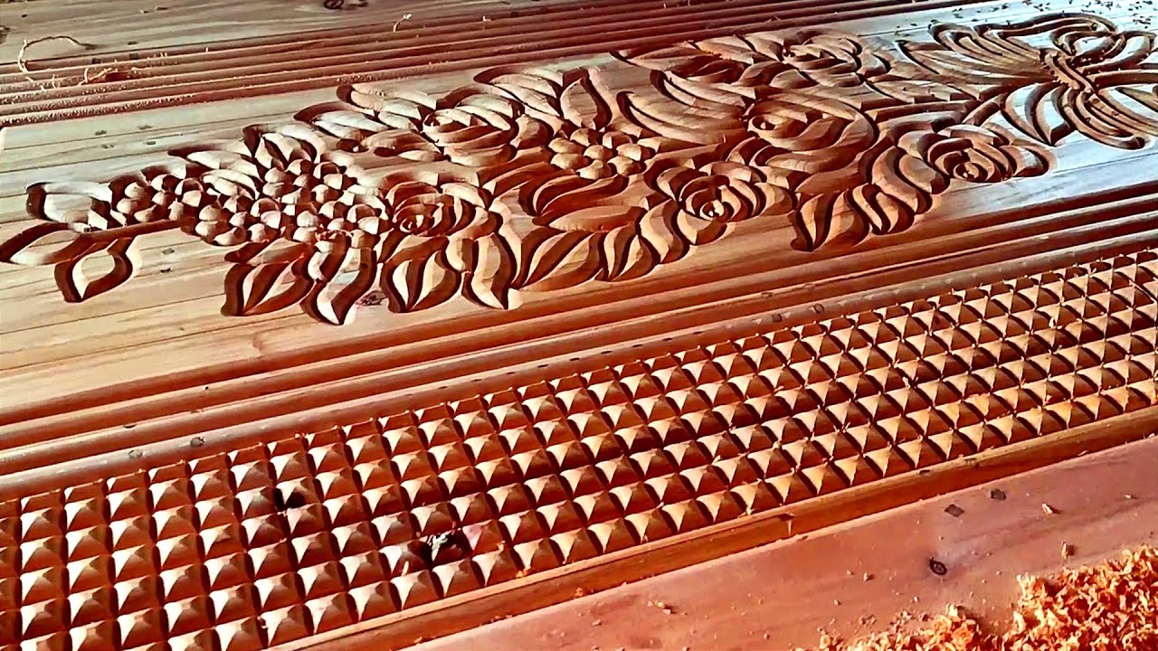Wood Crafting⇔Making Deep Carve Door Design With The CNC Machine ⇕ Best ...