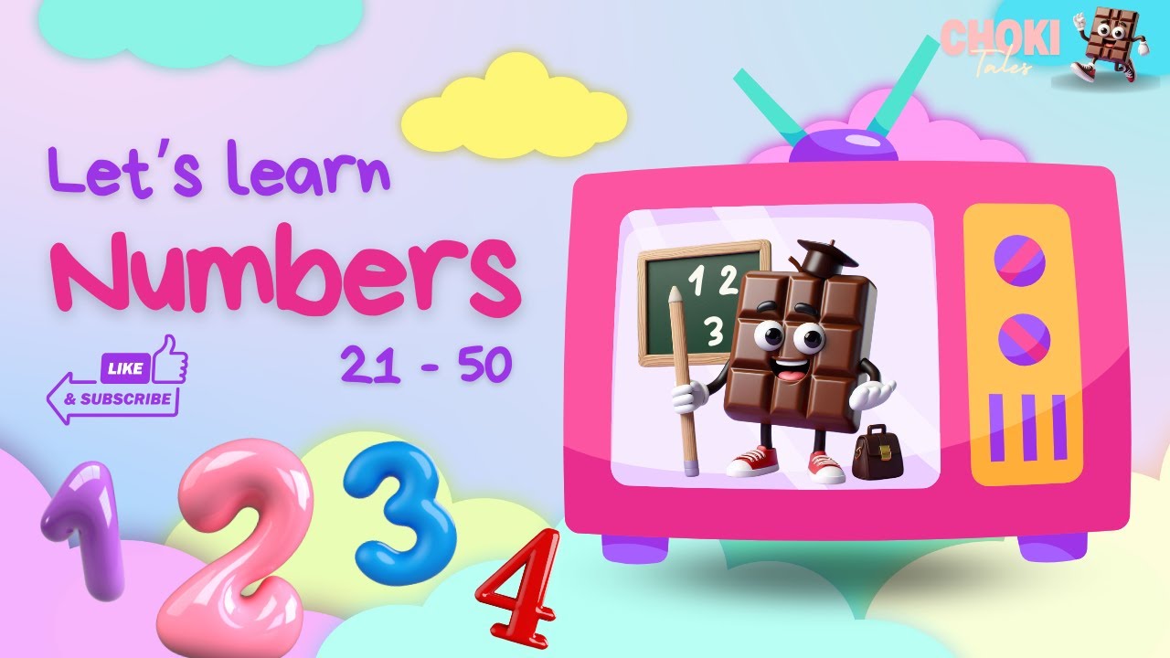 Super Simple Numbers: 21 to 50! | @ChokiTales | #kidsnumbers # ...
