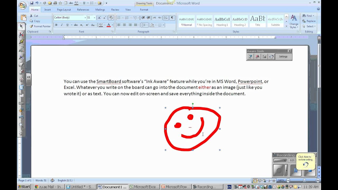 Ink Aware in Word Powerpoint and Excel - YouTube