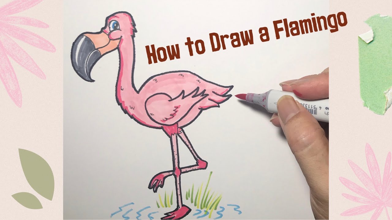 How To Draw a Flamingo | art for kids - YouTube