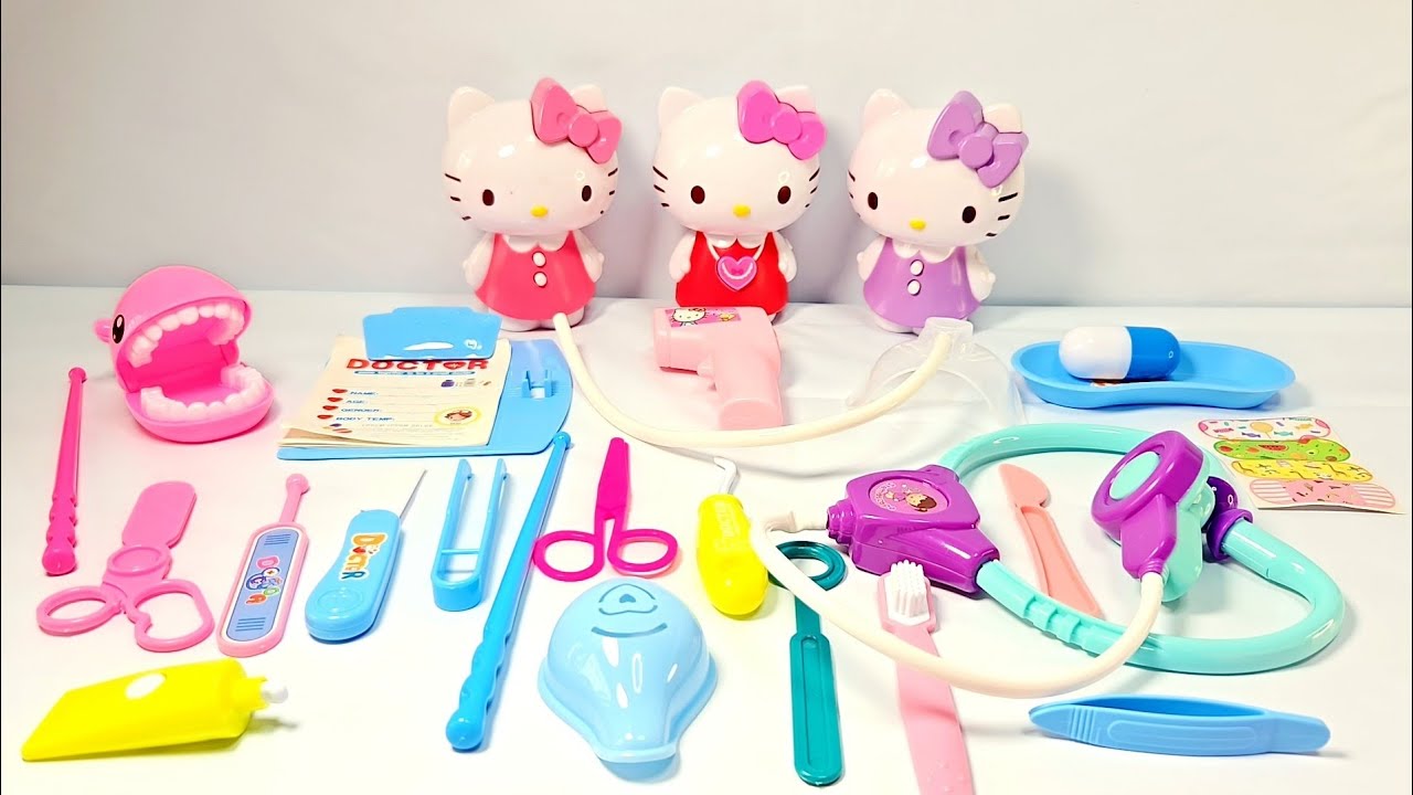 3 Minutes Satisfying with Unboxing HELLO KITTY Doctor Set ASMR No ...