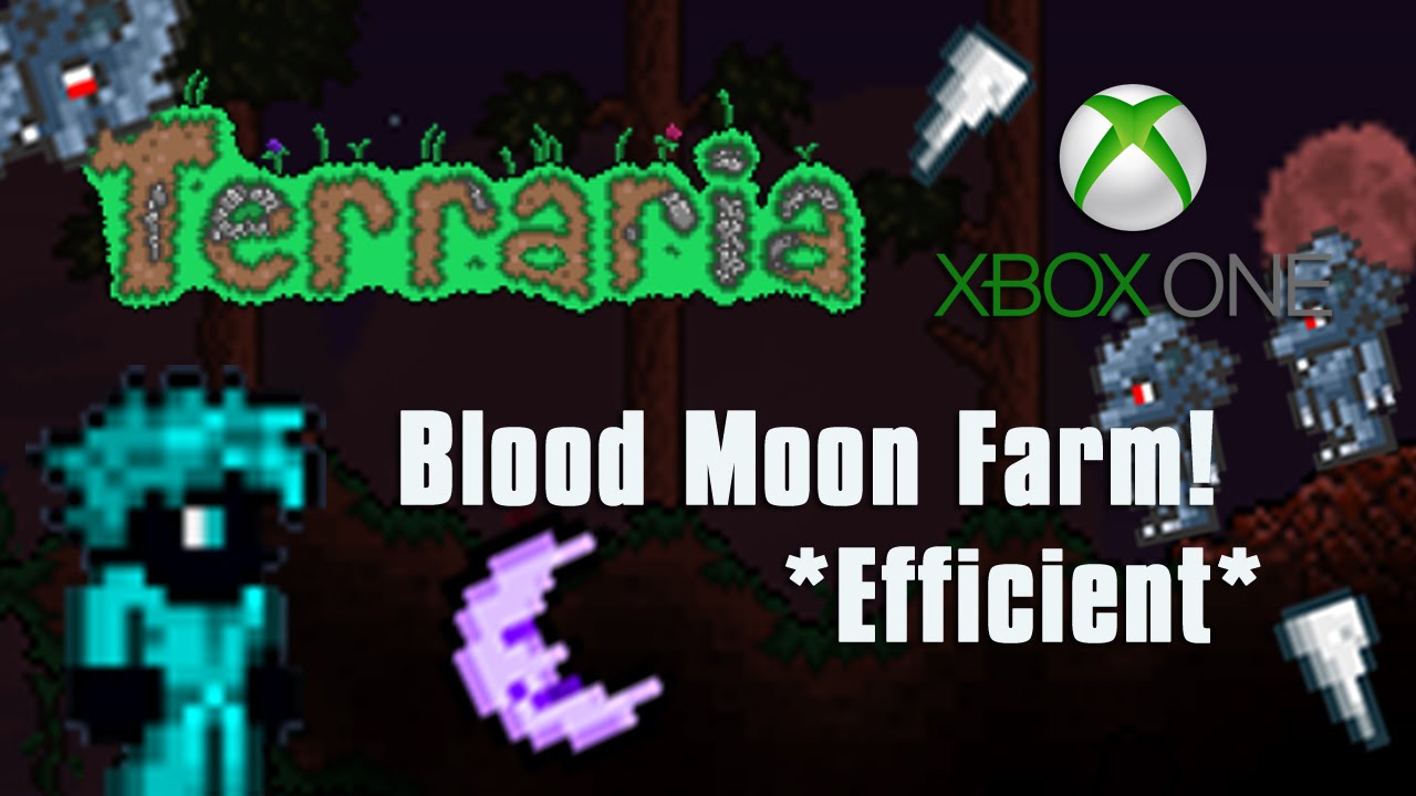 Terraria Xbox One - Blood Moon Farming Trap (Simple) - YouTube