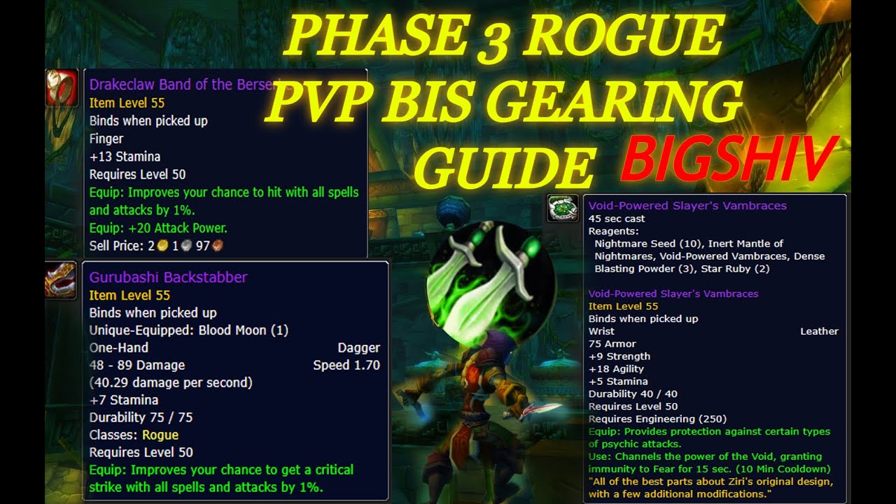 Season Of Discovery- Phase 3 Rogue Full Bis PvP Gear Guide RANK 1 PvP/PvE sets. - YouTube
