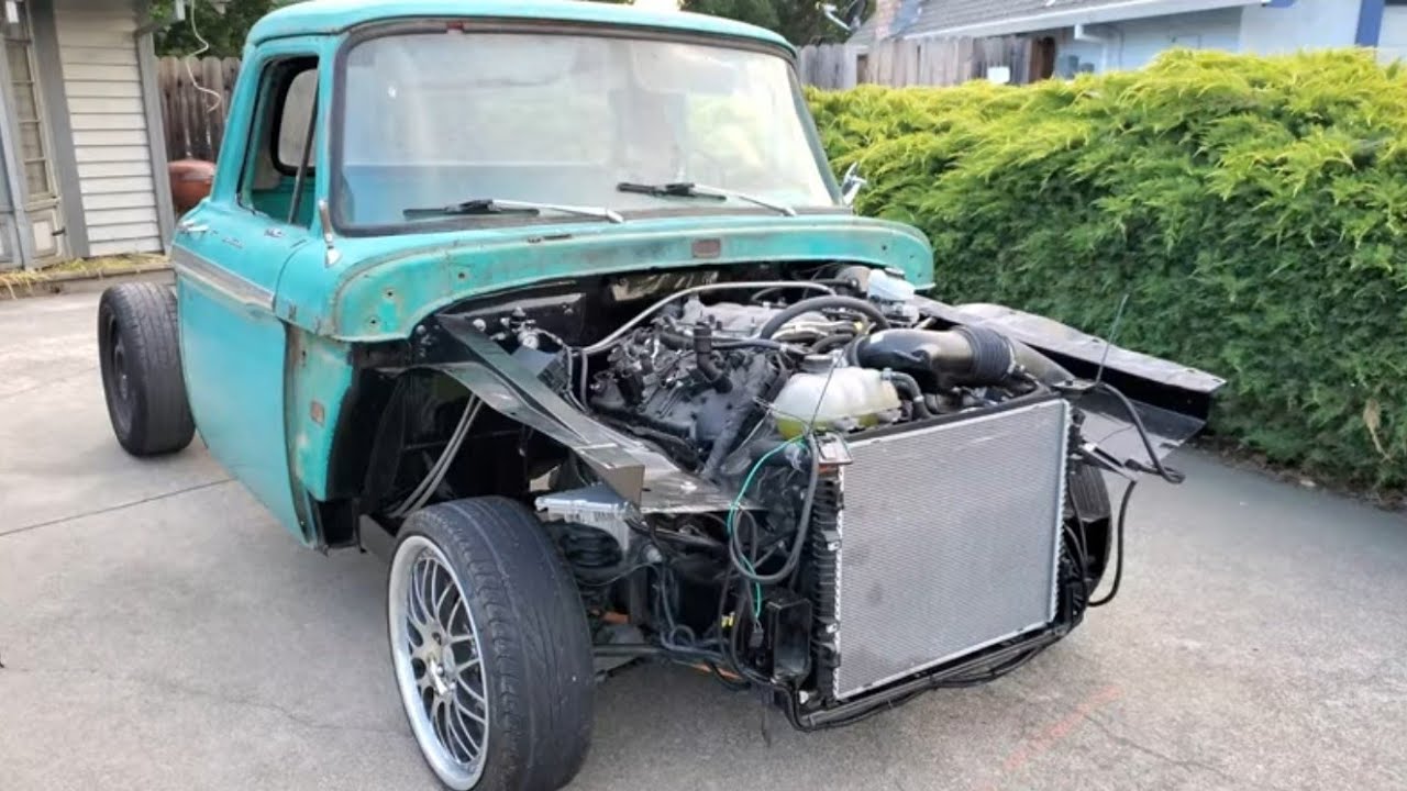 1966 F100 On Crown Vic Frame With Gen 3 Coyote Swap 10r80!!! - YouTube
