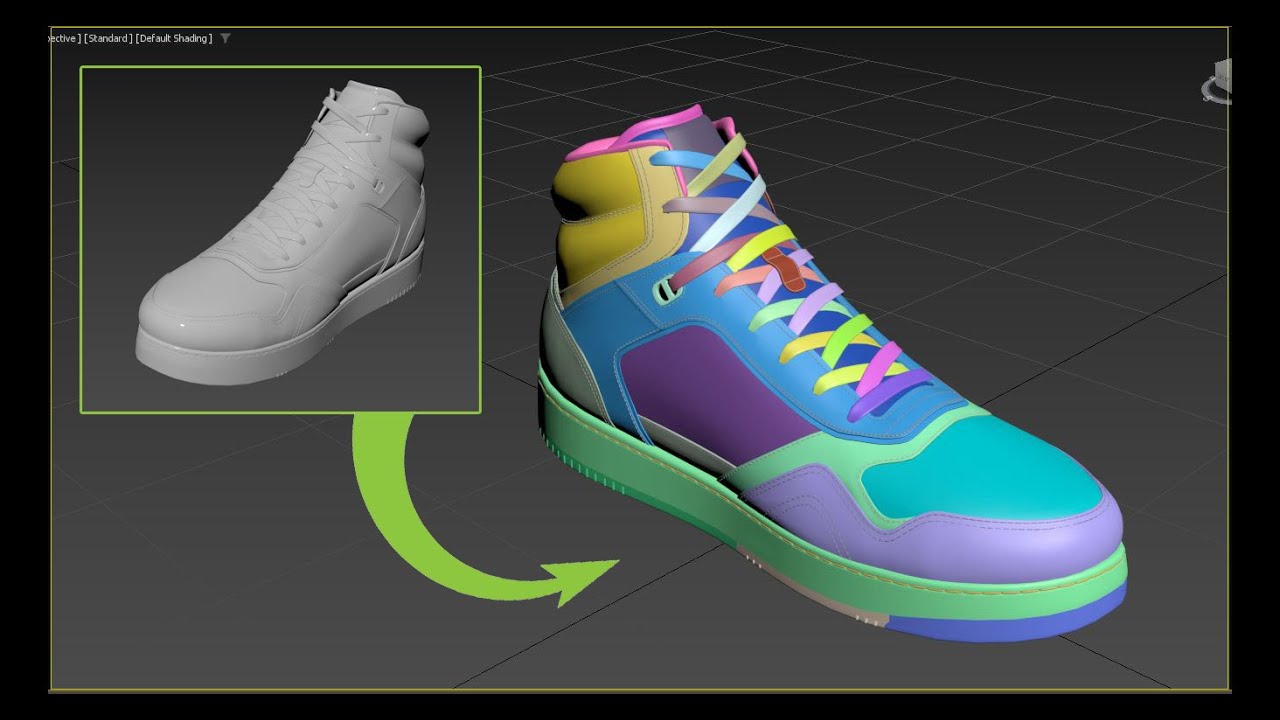 3ds max -random wirecolor - YouTube