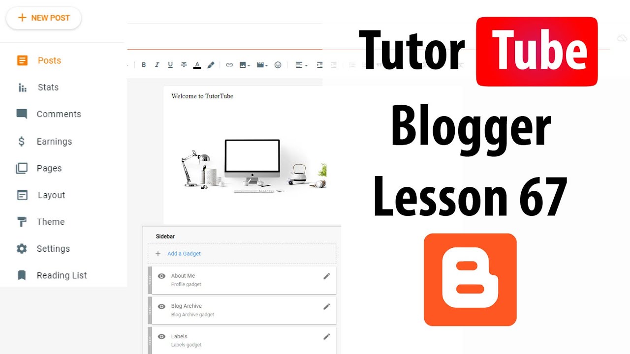 Blogger - Lesson 67 - Blog Stats Gadget - YouTube