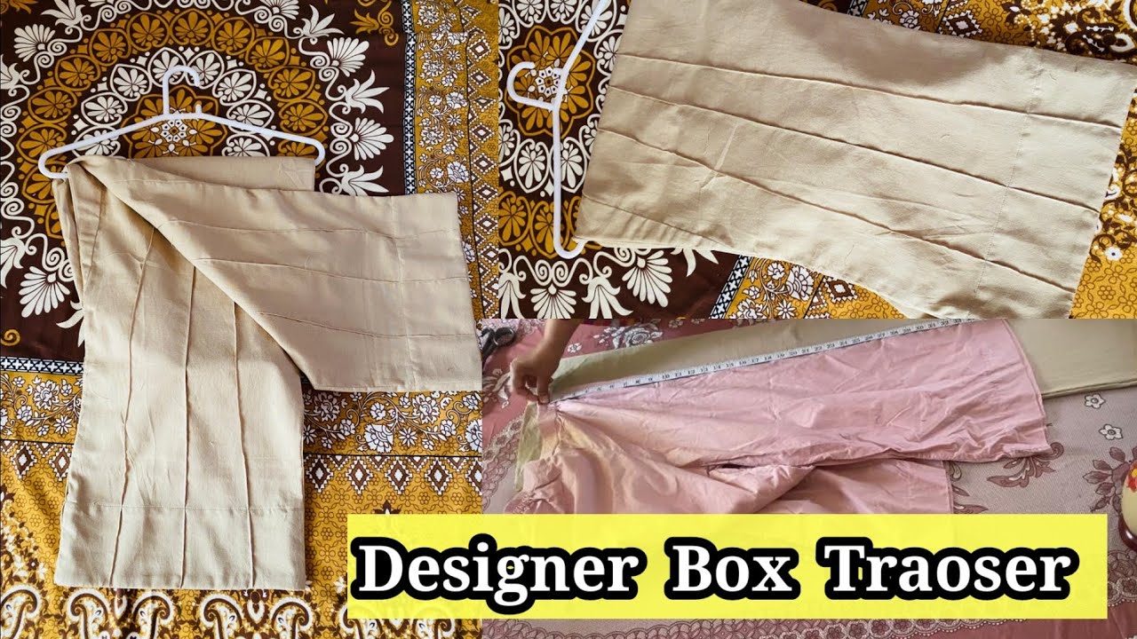 Most Stylish Box Traoser With pintucks pattern||Step by step||Cutting ...
