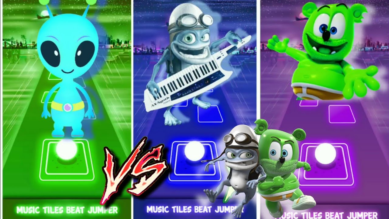 Alien dance VS alien dance coffin dance VS crazy frog VS green gummy ...