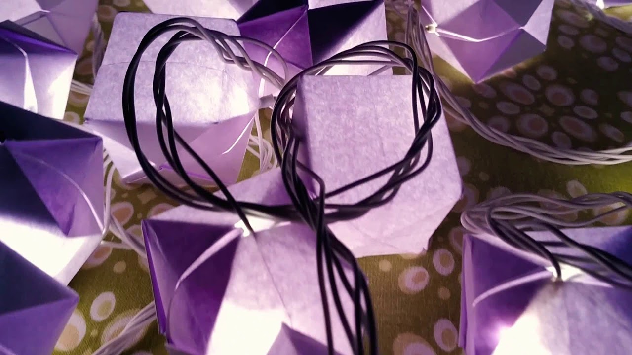 Handmade paper ball string lights - YouTube