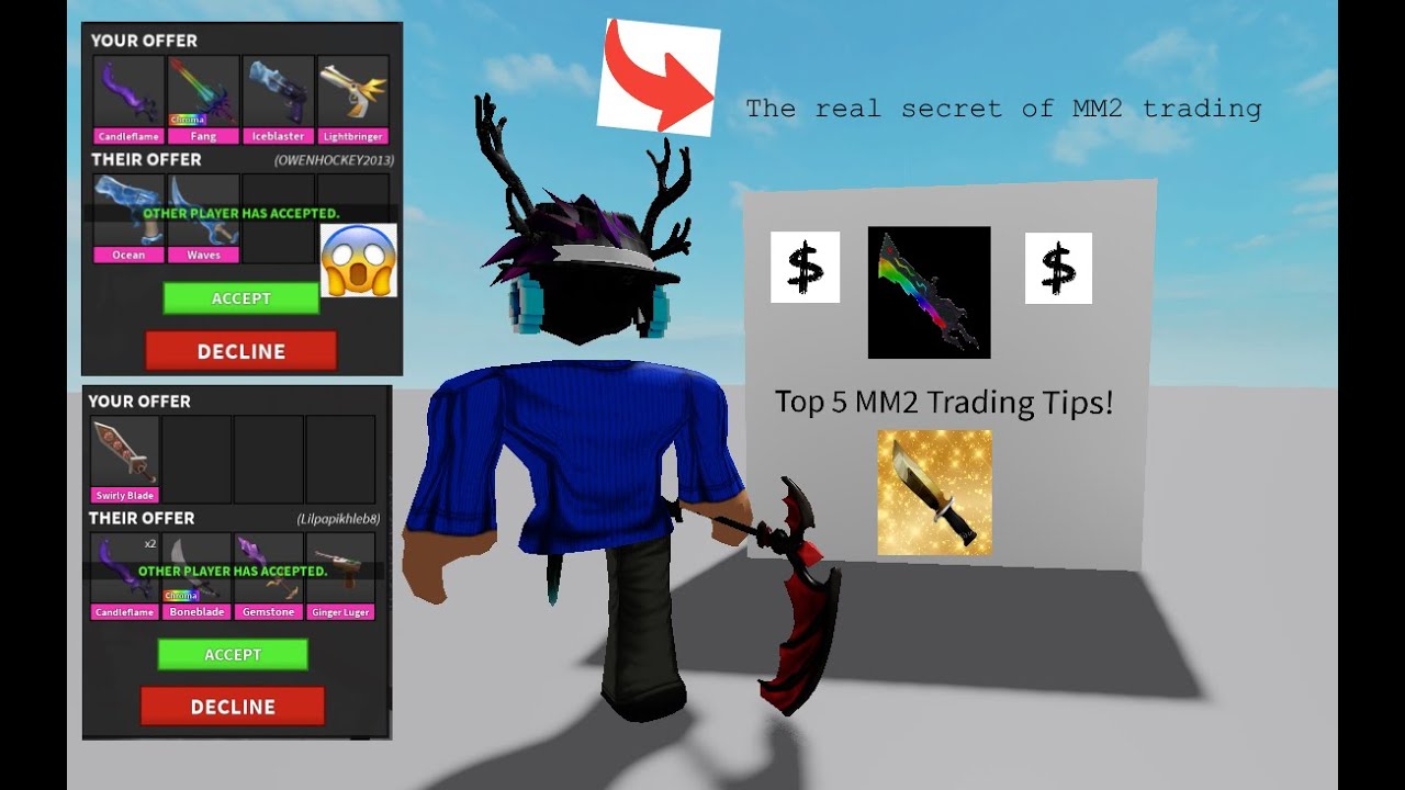 How to trade in Roblox MM2 - YouTube