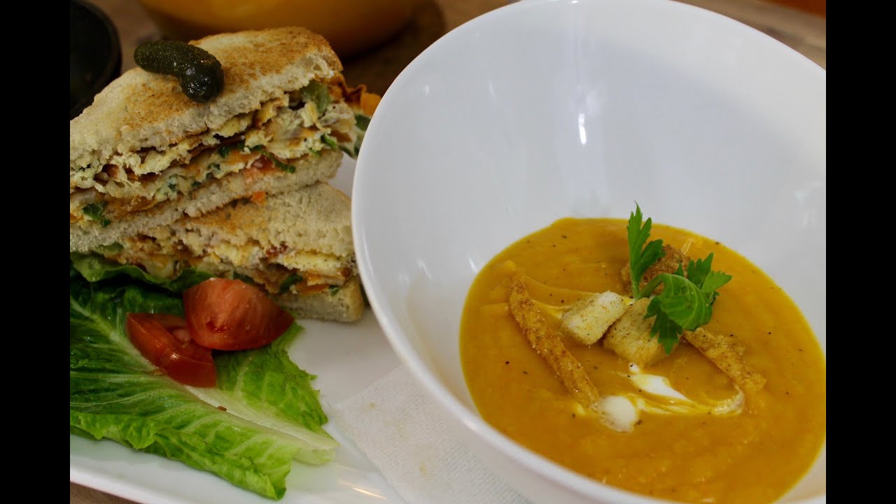 Butternut Squash Soup & Western Sandwich - Bonita's Kitchen - YouTube
