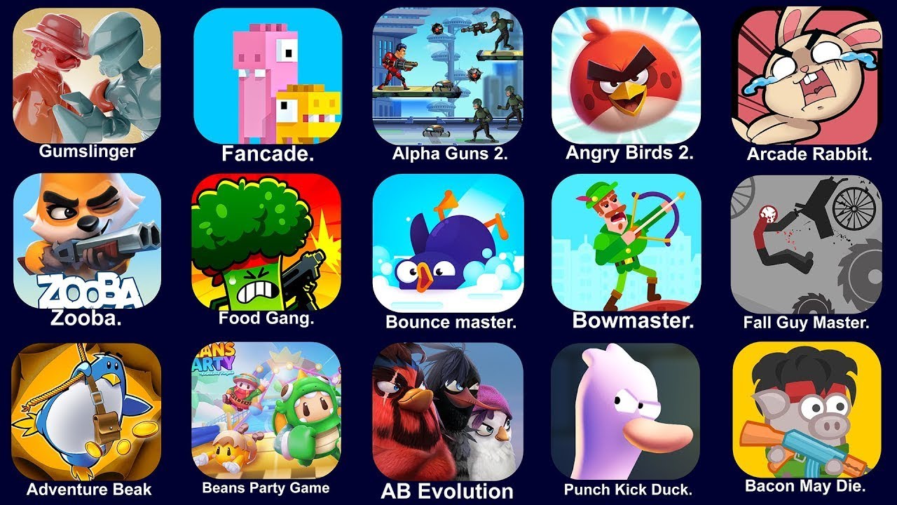 Fall Guy Master,Bowmaster,Beans Party,Bounce master,Snail Bob 3,Bacon ...