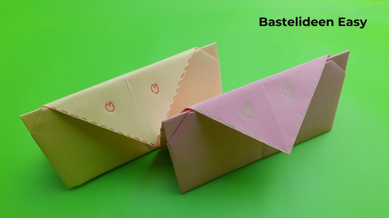 Basteln Mit Papier - Origami Geldbörse Falten - Bastelideen Easy - YouTube