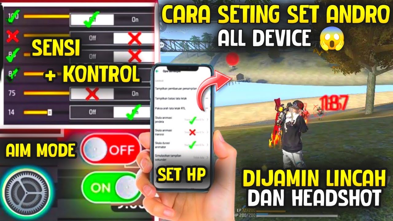 TERBONGKAR‼️CARA SETTING SET ANDRO FF TERBAIK 2024 AUTO HEADSHOT ...